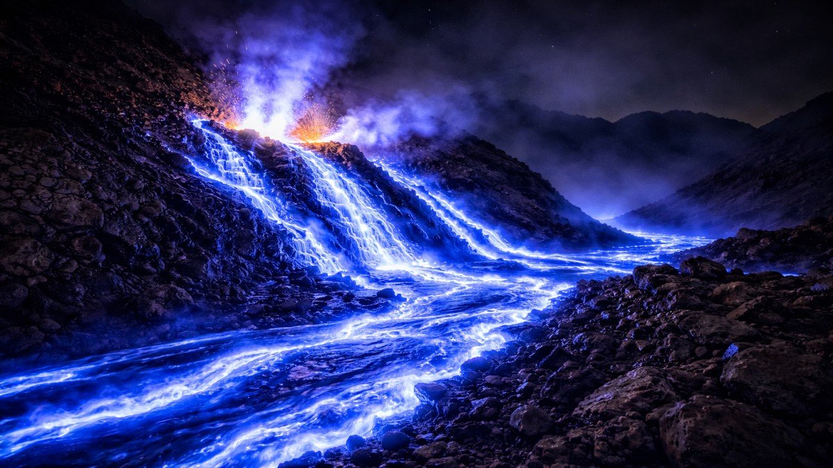 Blue Lava The Magical Fire That Looks Like Flowing Sapphire